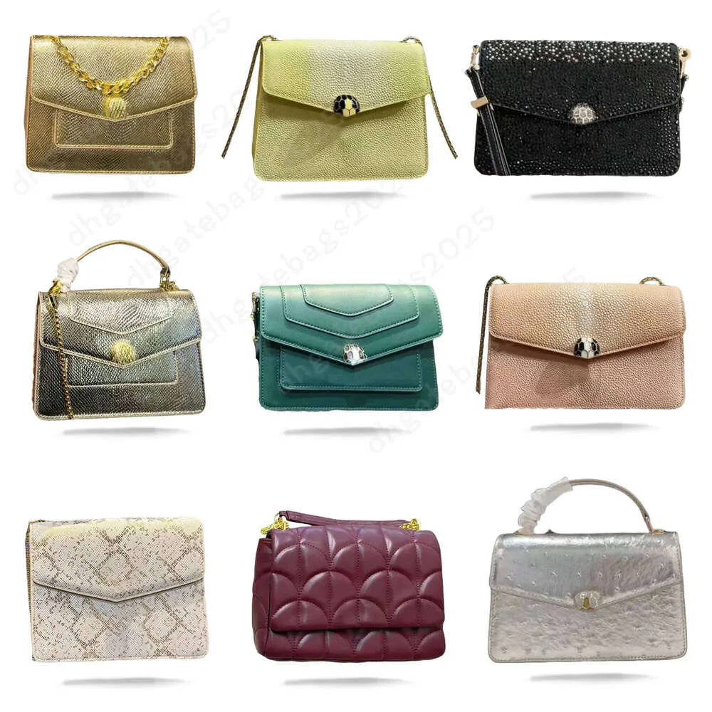 Designer Pearl Fish Skin Snake Head Tote Mi Bag With Diamond Chain ...