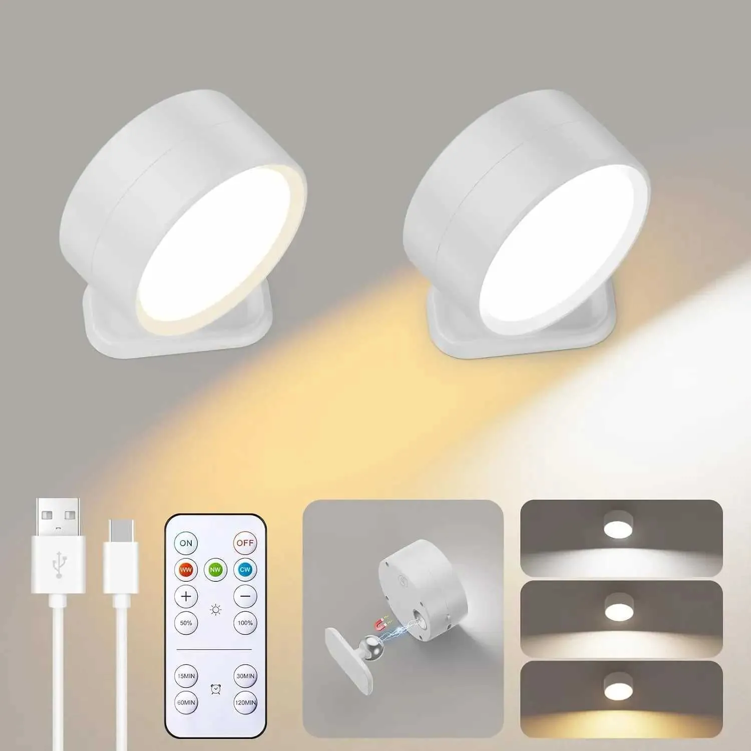 Rechargeable LED Magnetic Adjustable Wall Lamp With... From Magaska ...