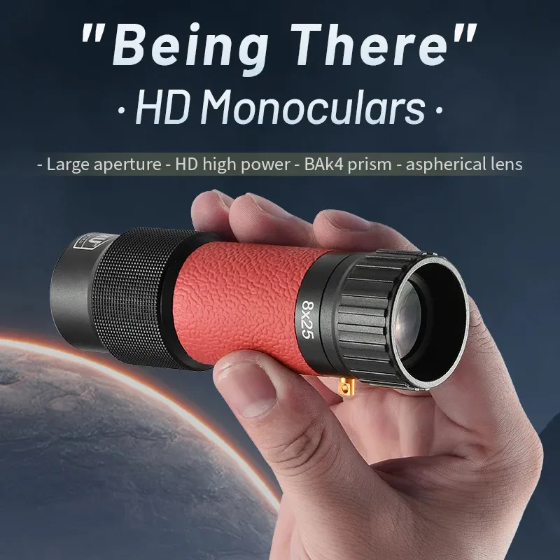 Compact 8x25 Metal Monocular Telescope Multi Coated Lens, Clear Imaging ...