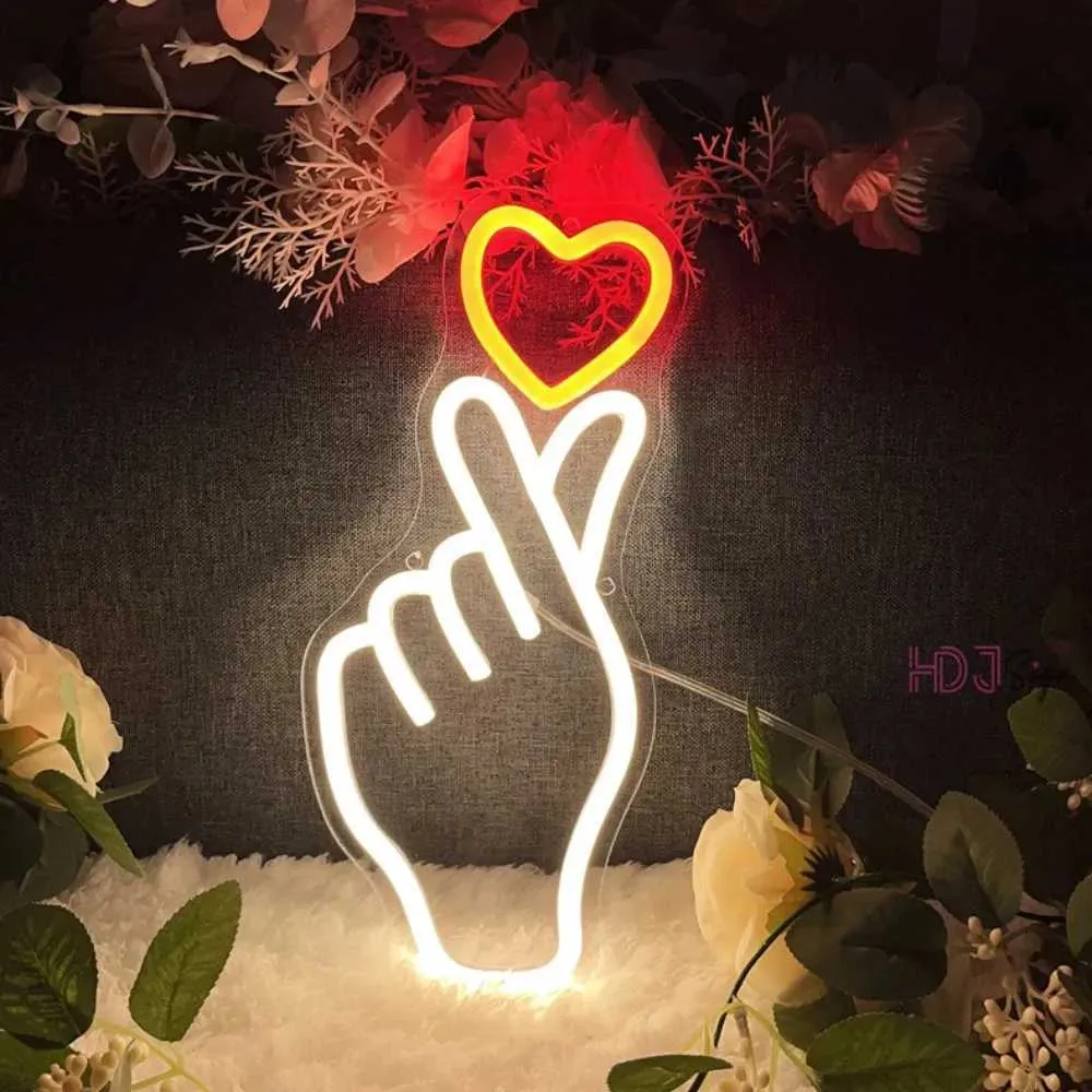 Hand Heart Gesture Neon Live Sign In Perfect For... From Addilynn, $13. ...