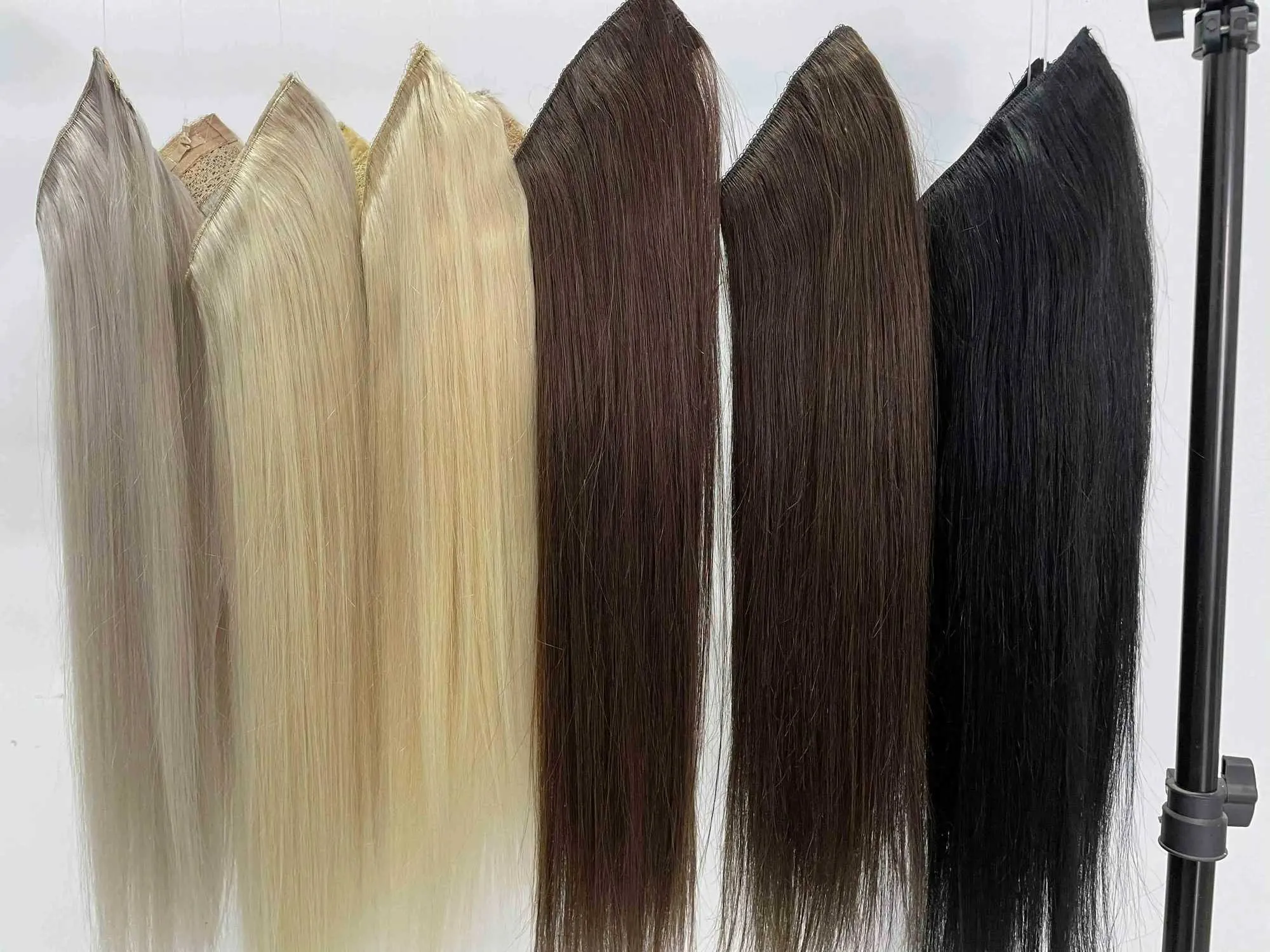 24 Inch Non-Remy Human Hair Extension Wire with 2 Clips Body Wave ...