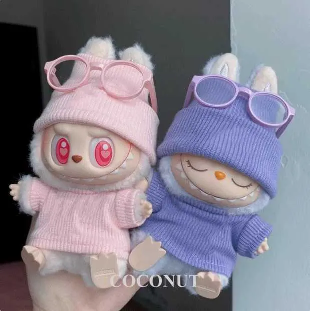 Labubu Trendy Clothes Threaded Knitted Flanged Cap Pullover Knitted T ...