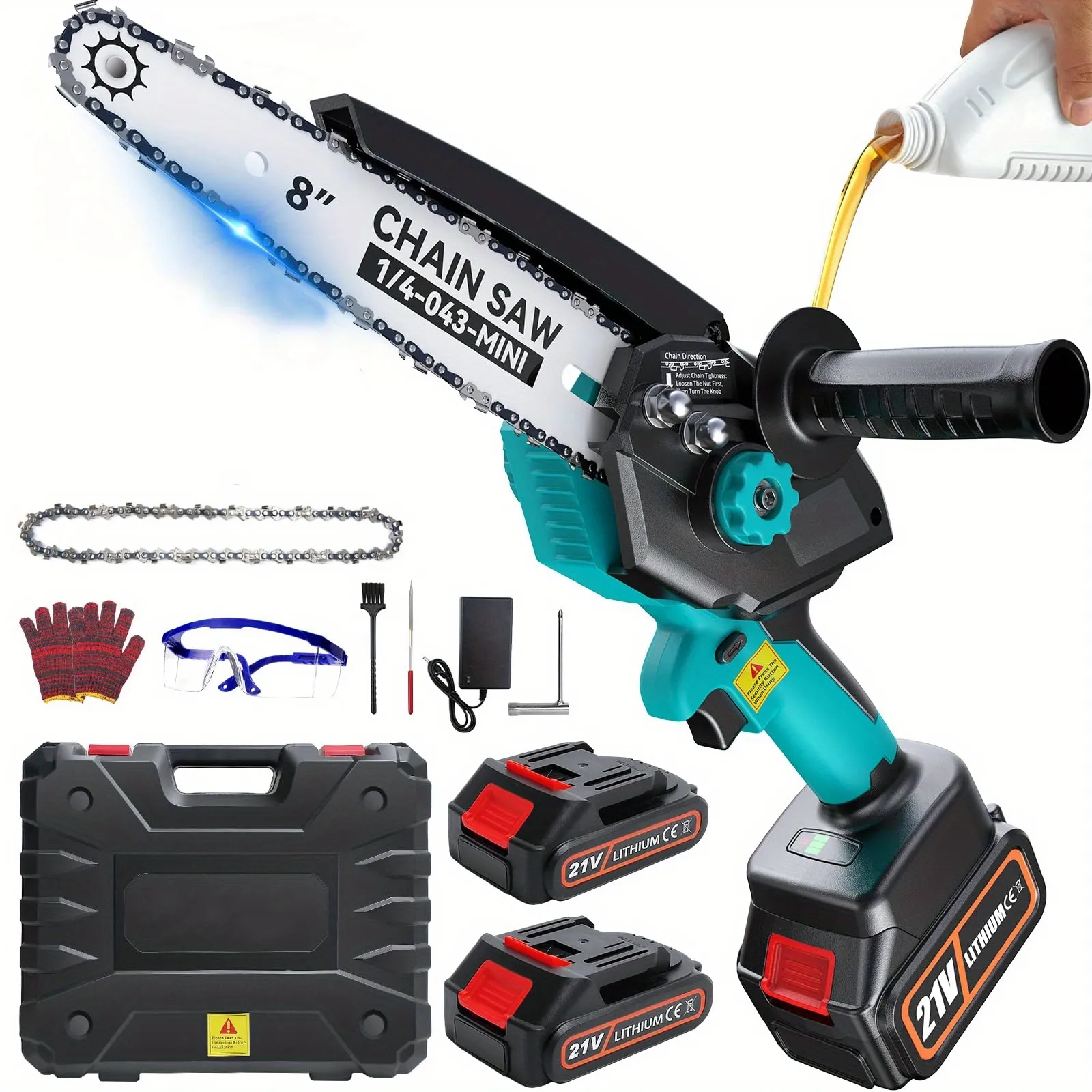 Upgraded 8 Inch Cordless Mini Best Corded Chainsaw With Brushless Motor ...