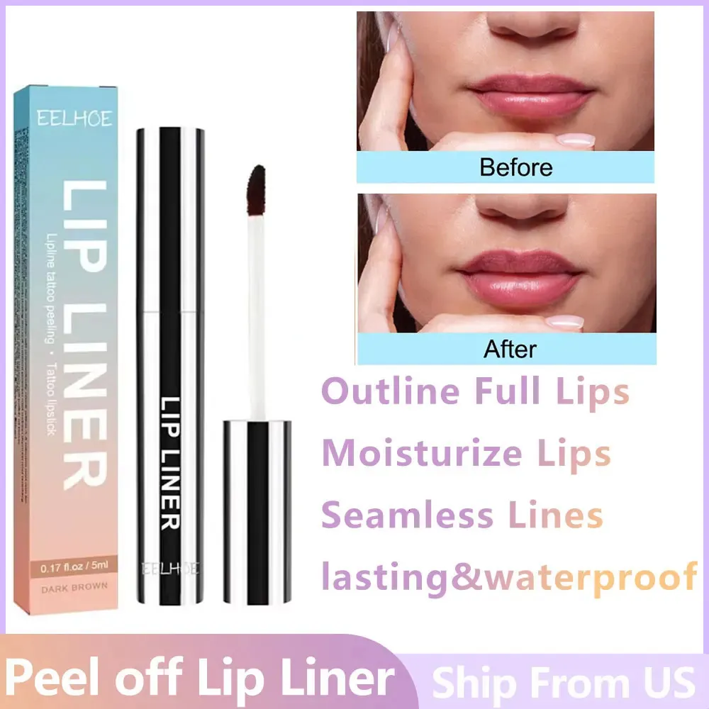 EELHOE Light/Dark Brown Peel Off Limelife Lip Liner Waterproof, Long ...