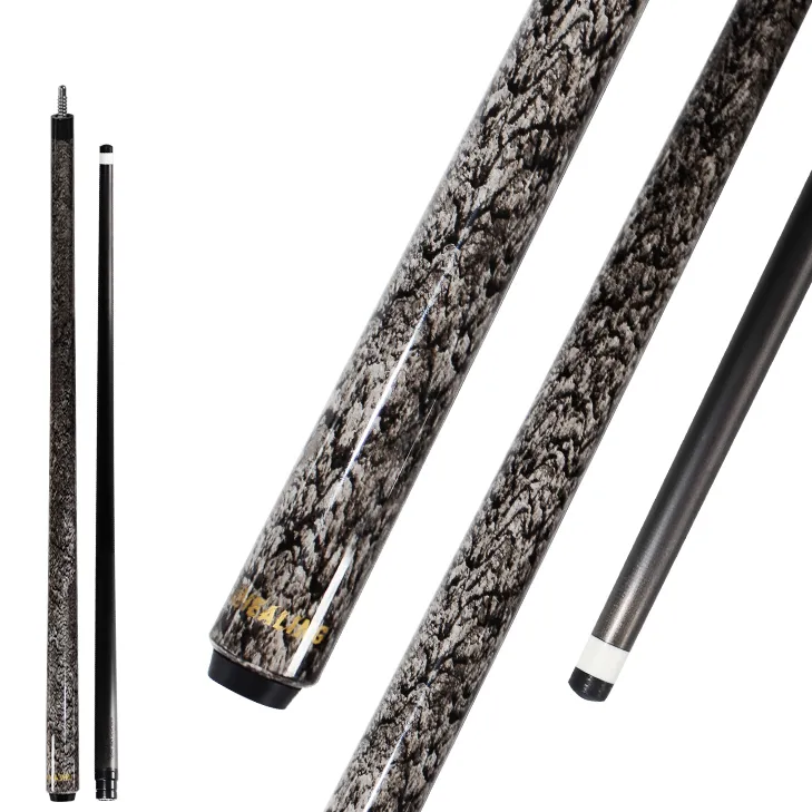 Professional Carbon Fiber Pool Cue Stick - 12mm Tip, Gray Quicksand ...