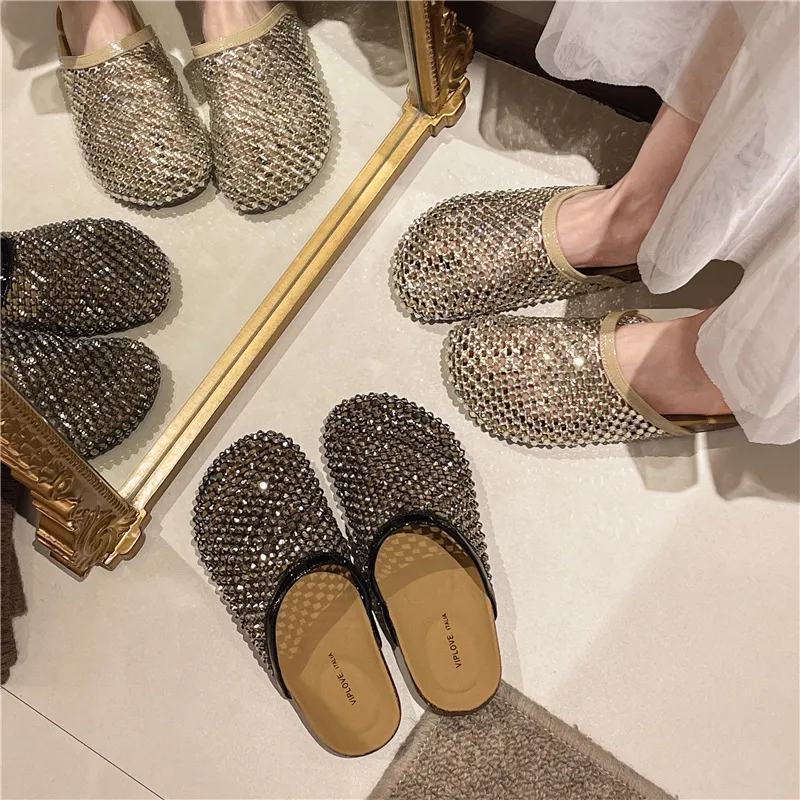 Rhinestone Platform Sliders: Women's Summer One Piece Sandals, Beaded ...