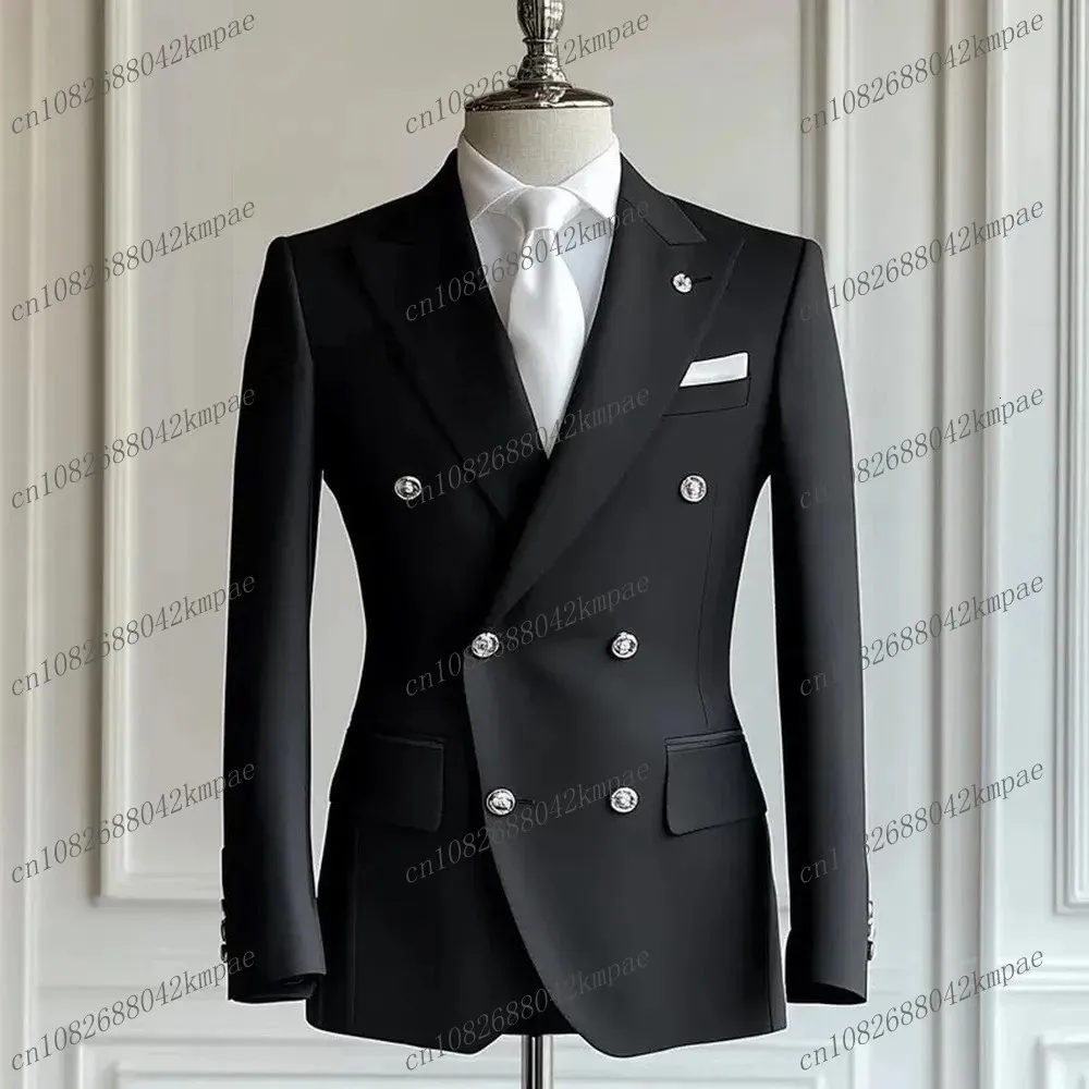 Black Men Blazer Business Formal Office Coat Casual Work Prom Single ...