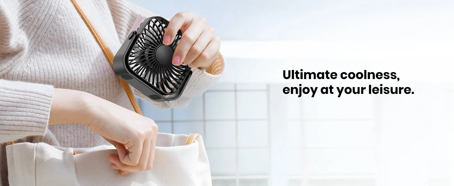 Topk Usb Fan, Mini Table Fan, Quiet with Strong Airflow, 3 Speeds and ...