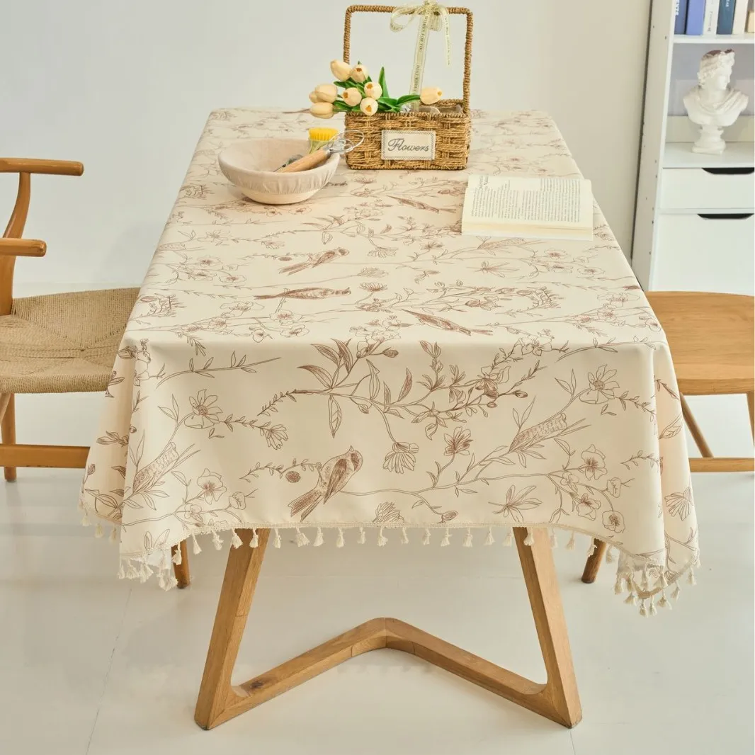 Waterproof Tablecloth: Rectangular Printed Tassel Table Cover For ...