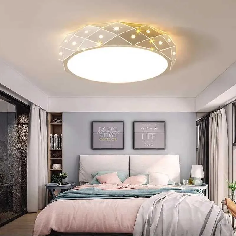 Remote Controlled Dimmable LED Gold Flush Ceiling Light Creative Circular Design For Living Room ...