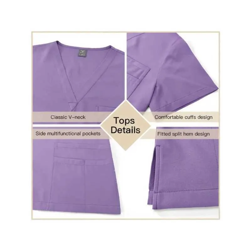 Unisex Medical Scrub Set Lightweight Hospital Workwear, Nursing ...