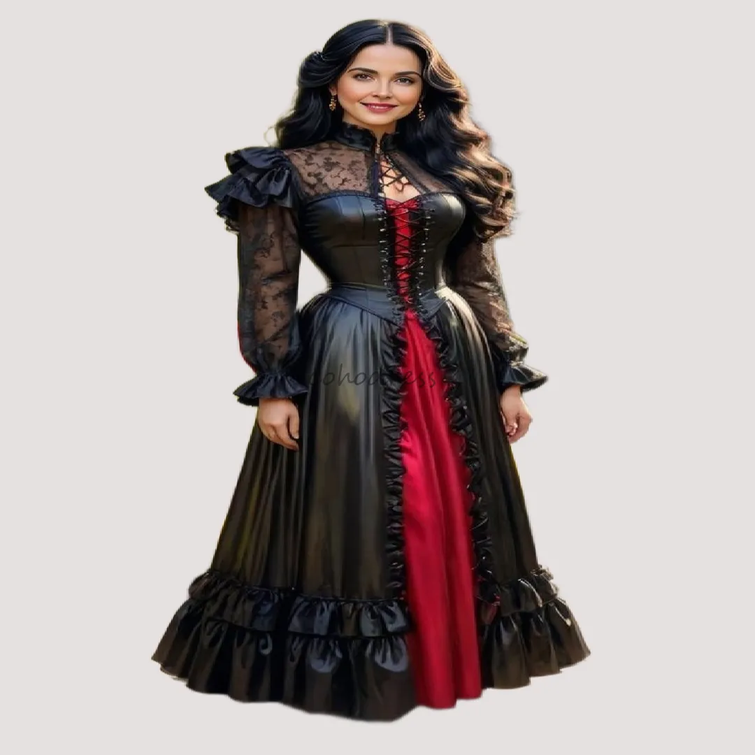 Vampire Black And Red Gothic Prom Dress Academia Victorian Evening ...
