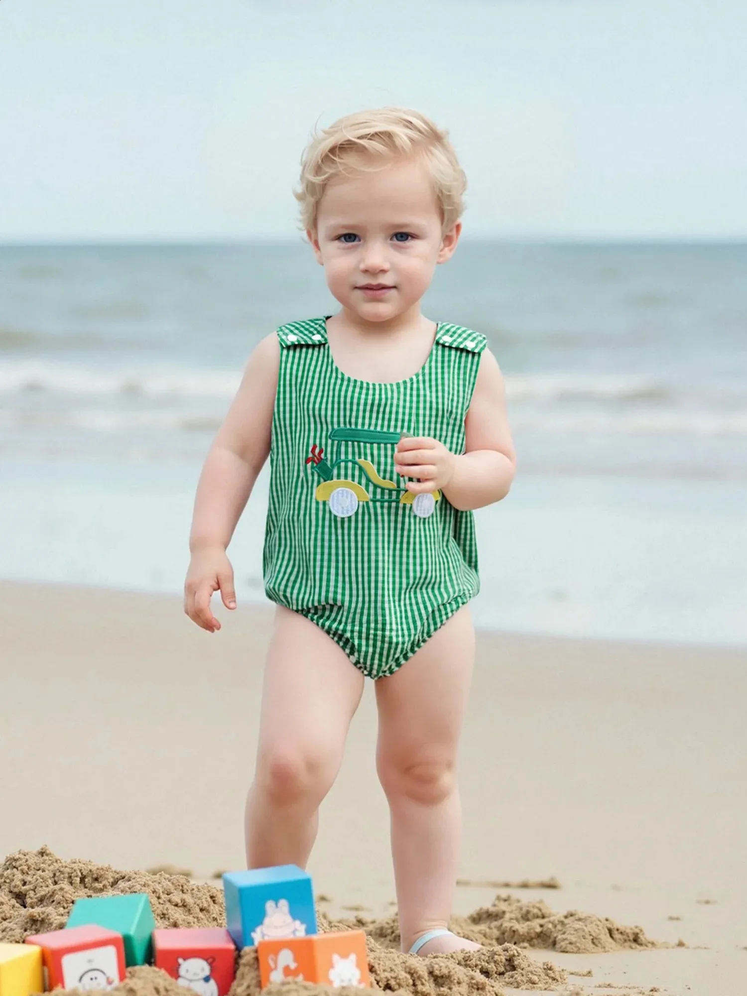 Infant Boys' Rompers with Cute Animal Print, Striped Sleeveless Summer ...