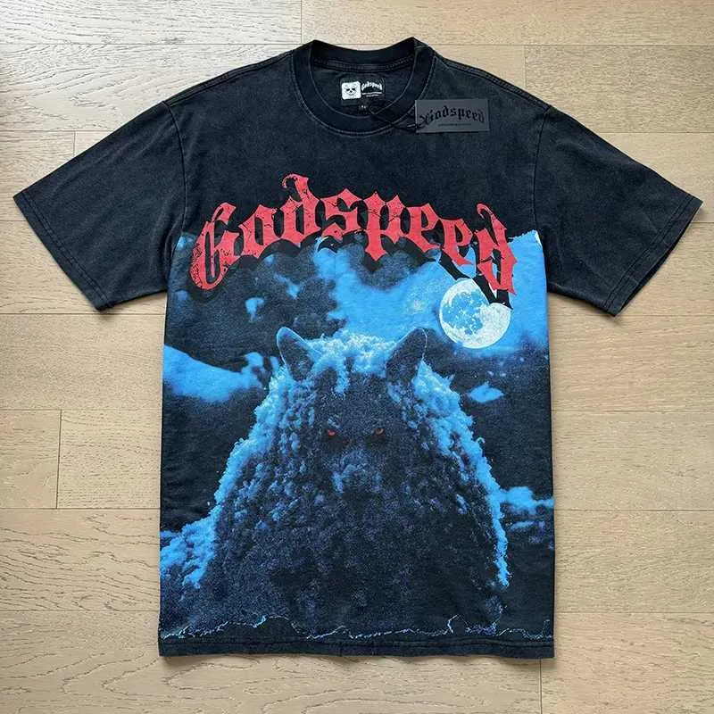 GOD SPEED T Shirt Men Women High Quality Loose Astronaut Moon LandPrint ...