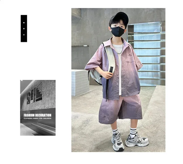 Fashion Kids Clothing Set: Summer Shirt and Shorts Suit for Teenage ...