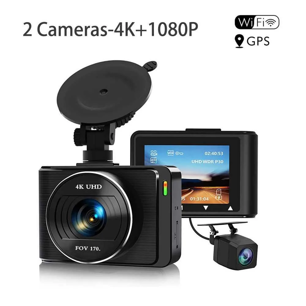 4K Ultra HD Car Camera System Dual Lens Dash Cam With Night Vision, GPS ...