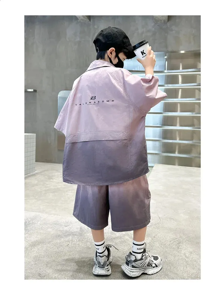 Fashion Kids Clothing Set: Summer Shirt and Shorts Suit for Teenage ...