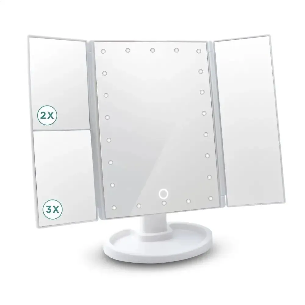 LED Vanity Makeup Mirror with Touch Control, Adjustable Lighting, 1X 2X ...