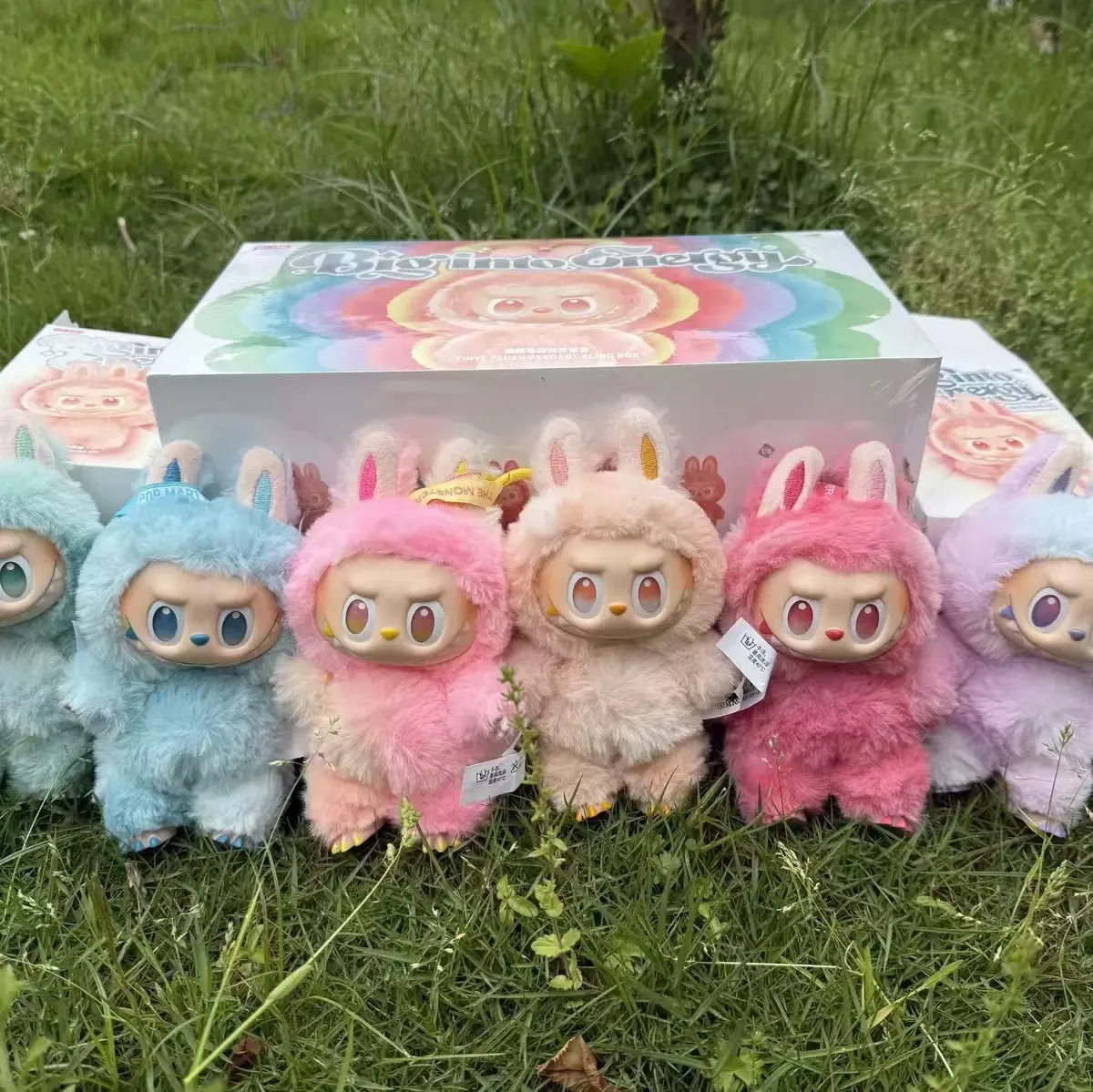Labubu V3 Macaroon Mini Me Plush Doll Fun Action Animation Character ...