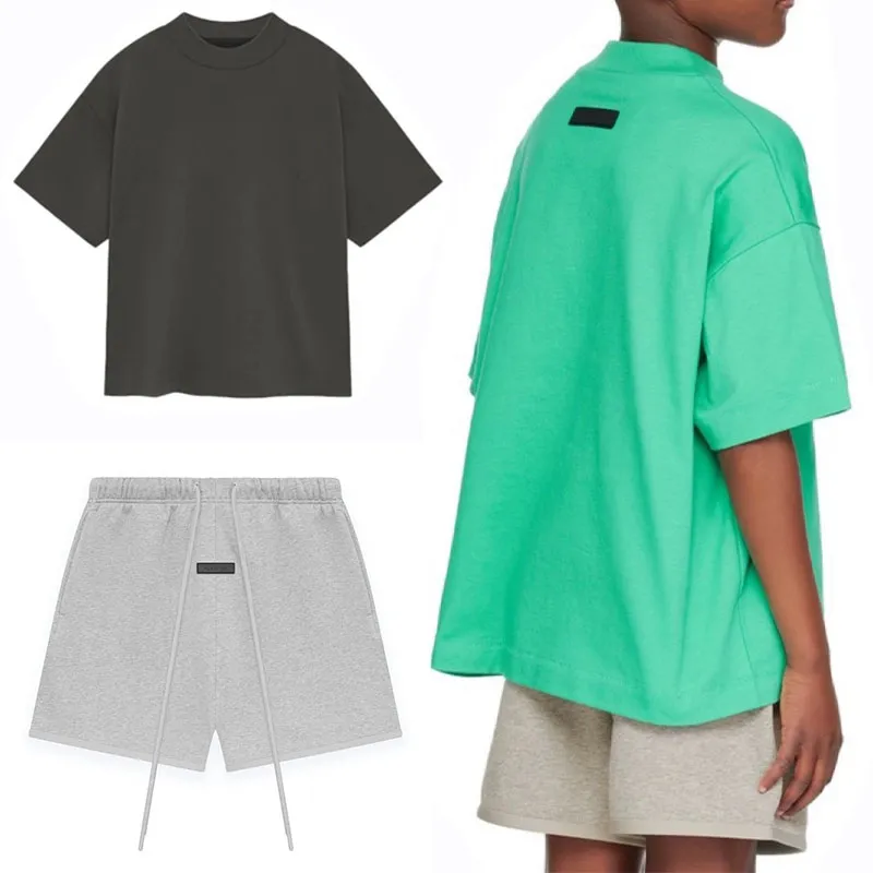 Designer ESS Kids T Shirts Shorts Silicone Letter Oversize Sports ...