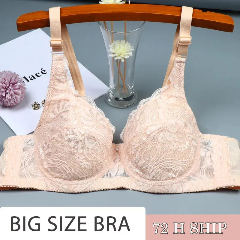 Adjustable Plus Size Lace Bralette Push Up, Ultrathin, Skin Color, Big ...
