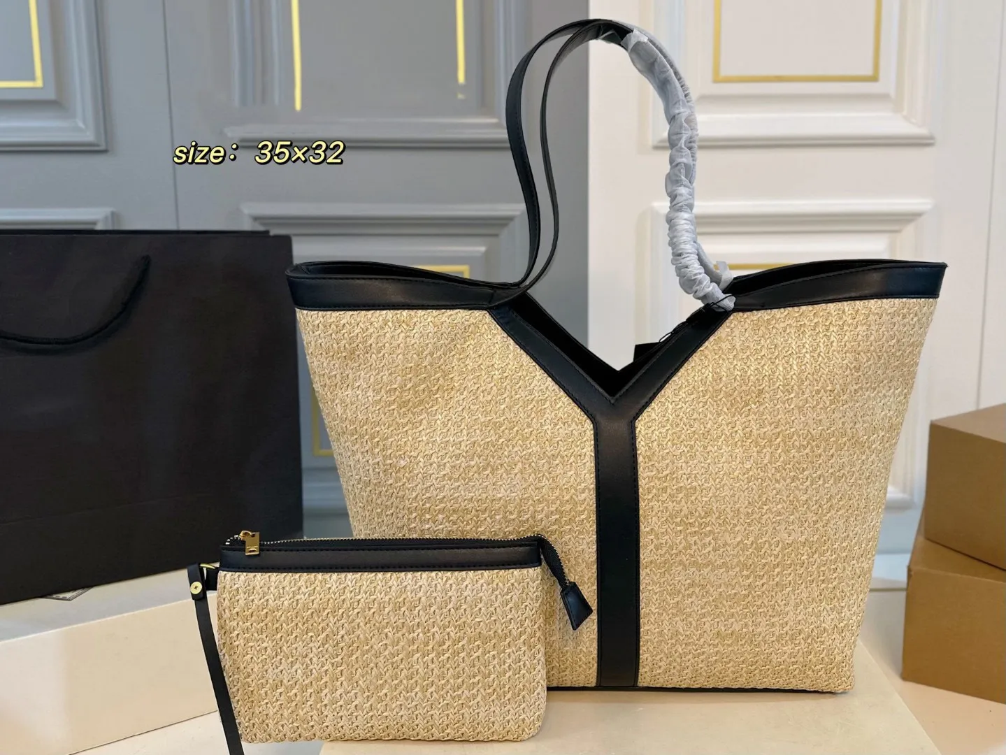 Designer Bag Luxury Straw Tote Bag Large Capacity... From Trendybagss ...