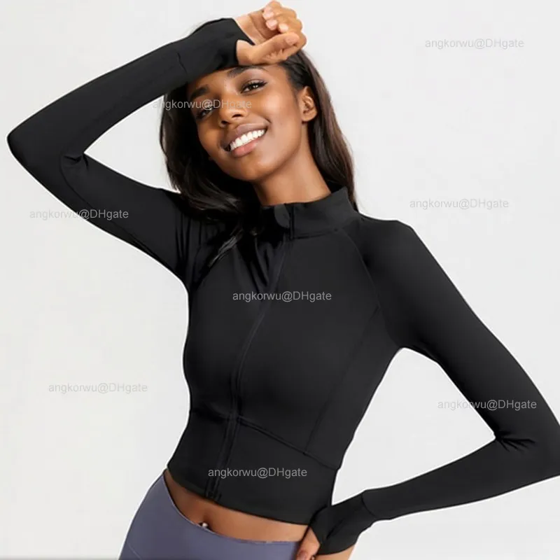Designer Yoga Jackets Womens Sports Blazer Cropped Long Sleeve Jacket ...