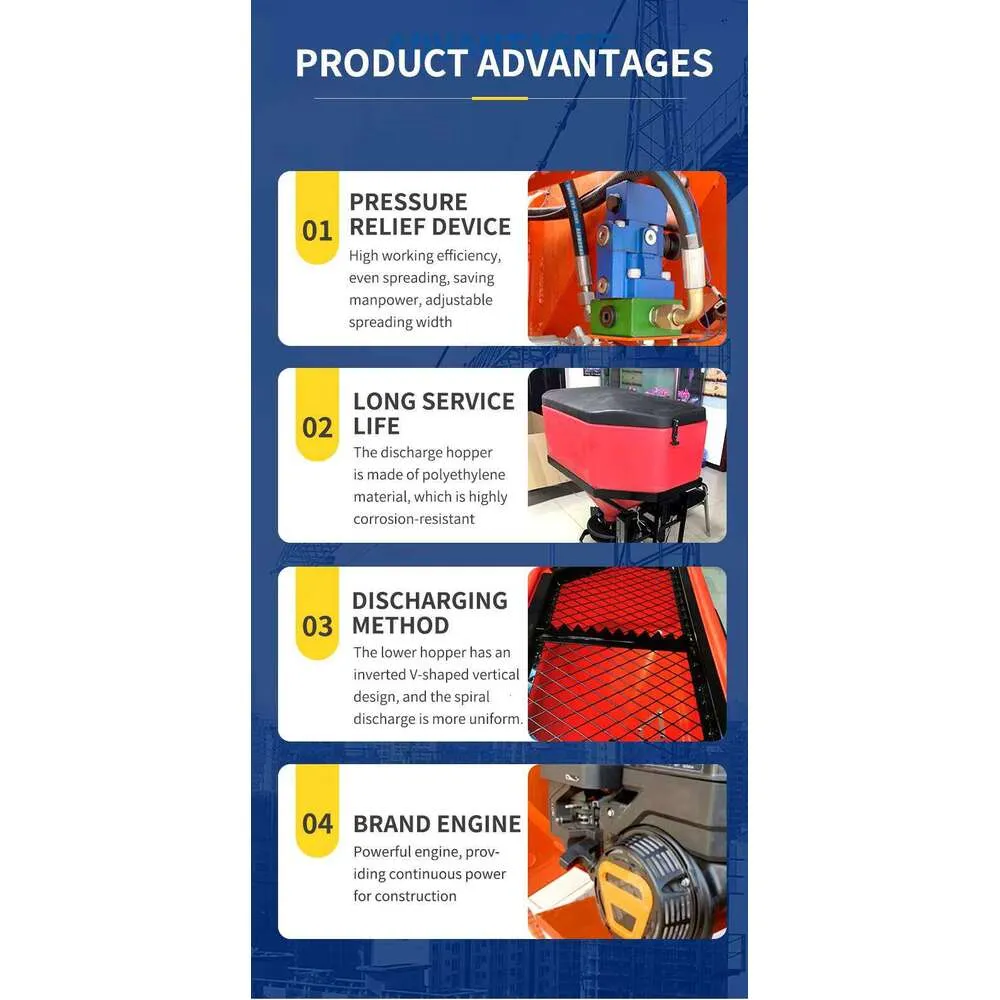 5 Horsepower Gasoline Snow Melting Agent Spreader with 31 cm Polyester ...