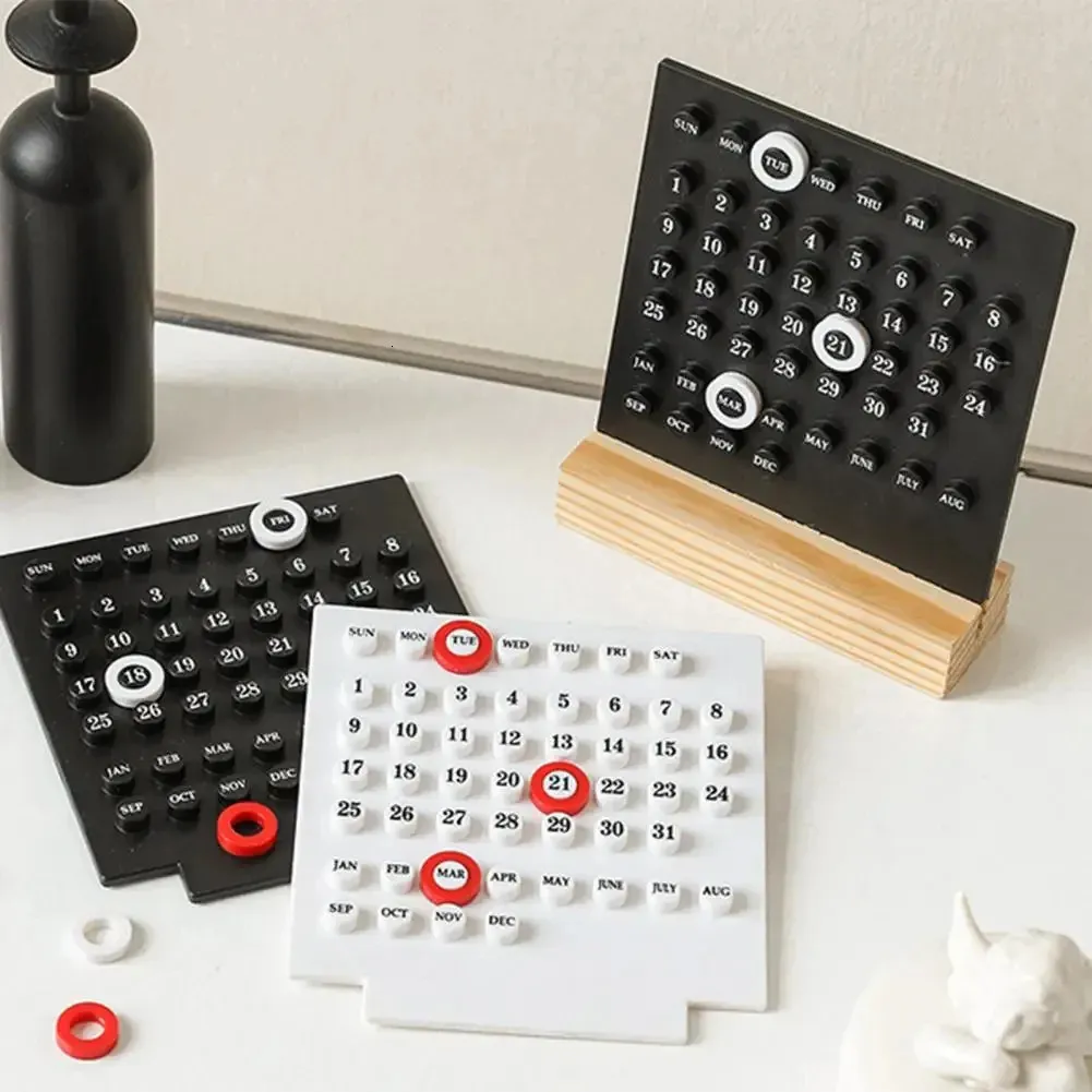 Acrylic Wooden Base Handmade DIY Desk Calendar for Office Desktop Home ...