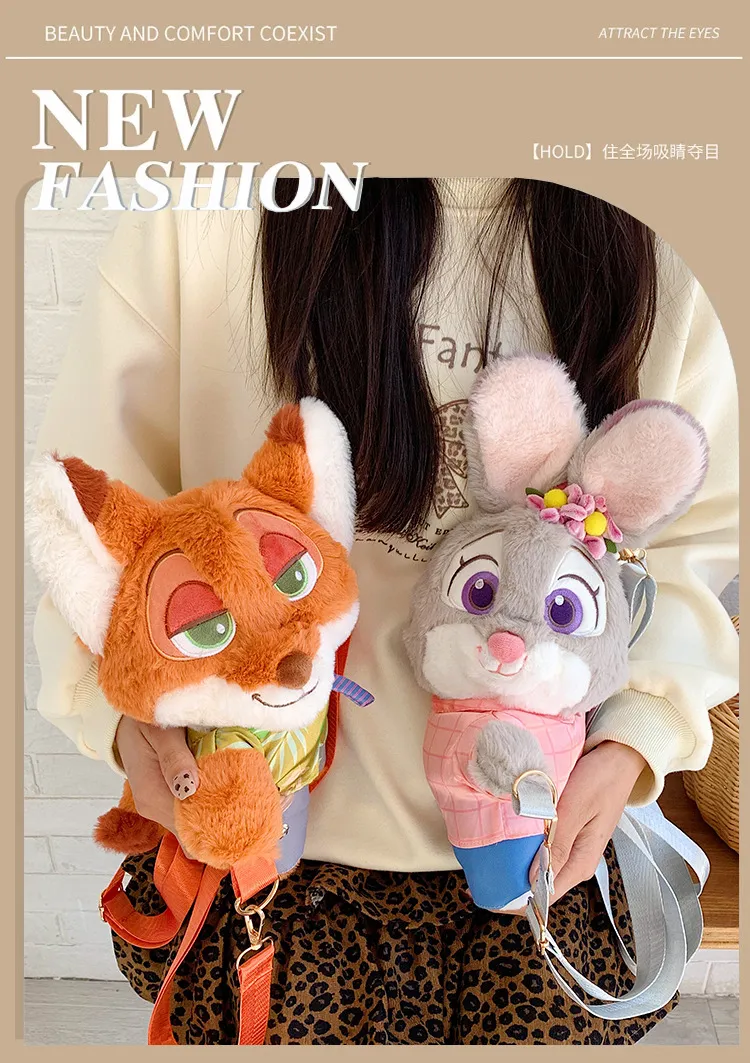 Cartoon Rabbit Plush Doll Backpack Small Cloth Plush Kids Bag with PP ...