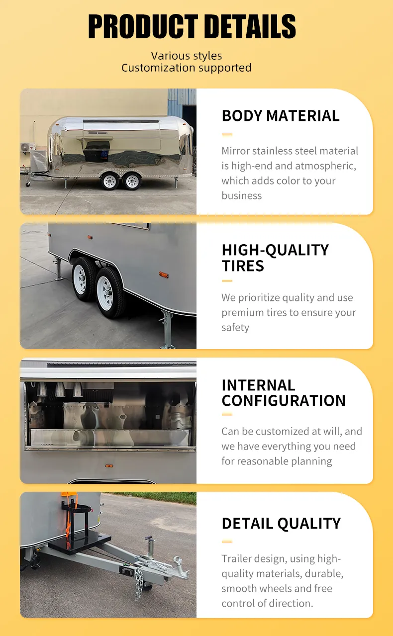 Green Energy Mobile Food Trailer with Kitchen Equipment for Barbecue ...