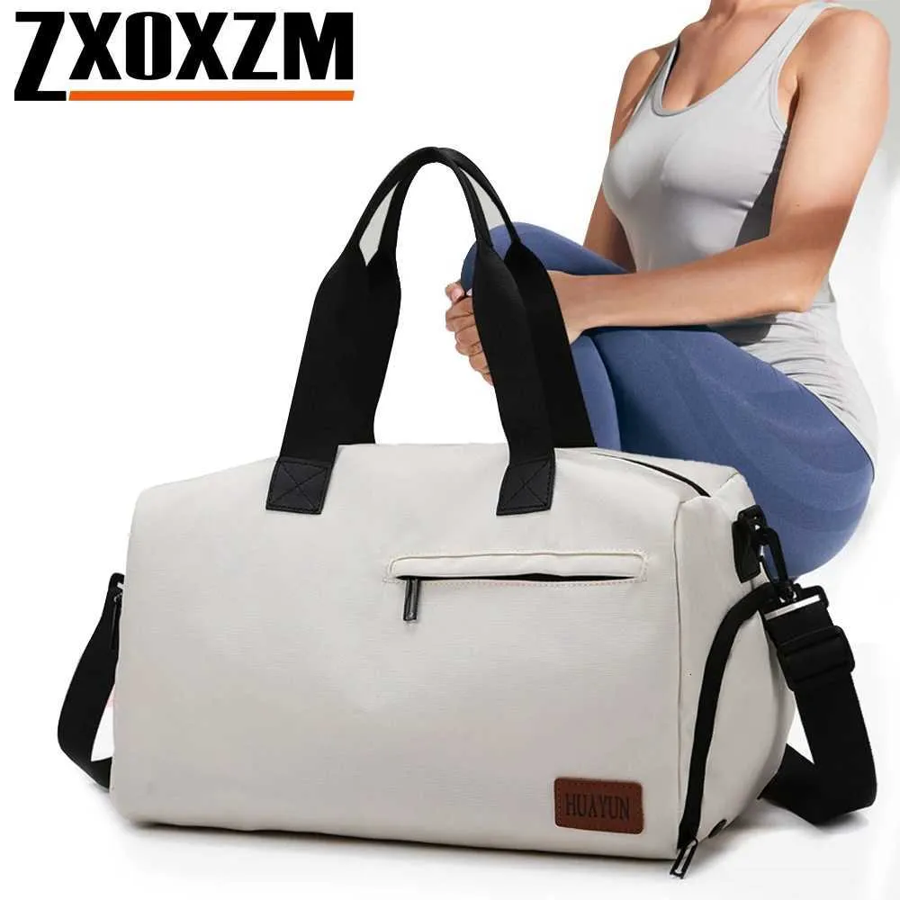 Sports Duffle Bag Waterproof Genuine Leather with Shoe Compartment for ...
