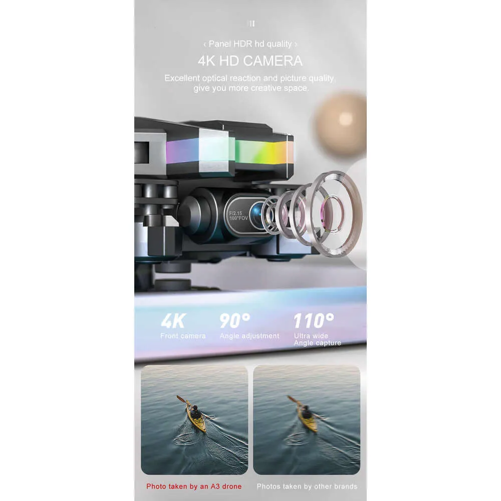 A3 Mini Drone 4K Aerial Photography Colorful Lights Pressure Altitude ...