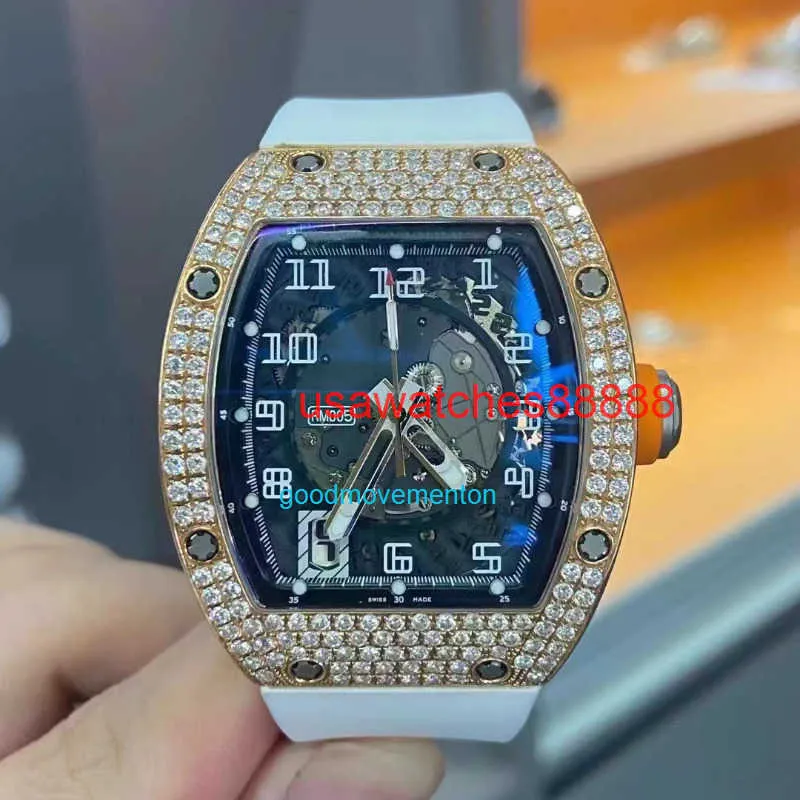 Model 005 Iced Out Mechanical Automatic Chronograph Watch with Diamond ...