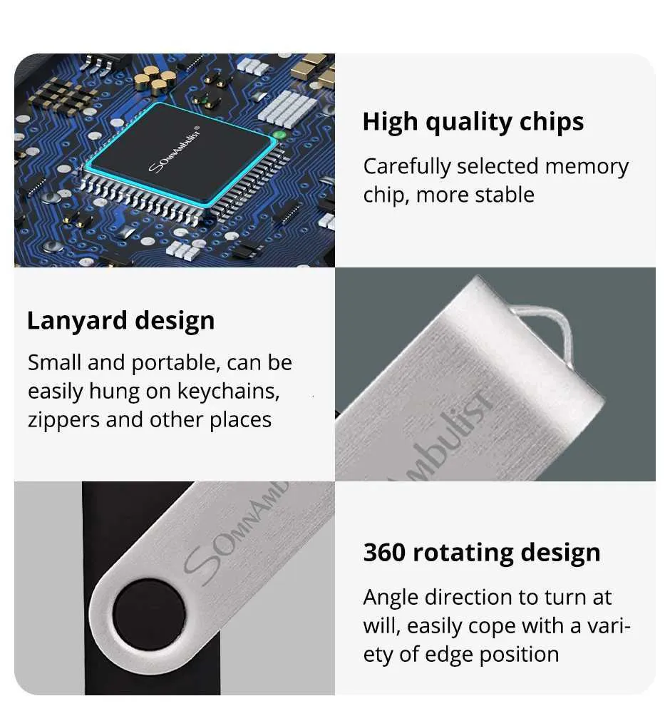 SomnAmbulist Metal Pen Drive USB 2.0 4GB 8GB 16GB 32GB 64GB 128GB Mini ...