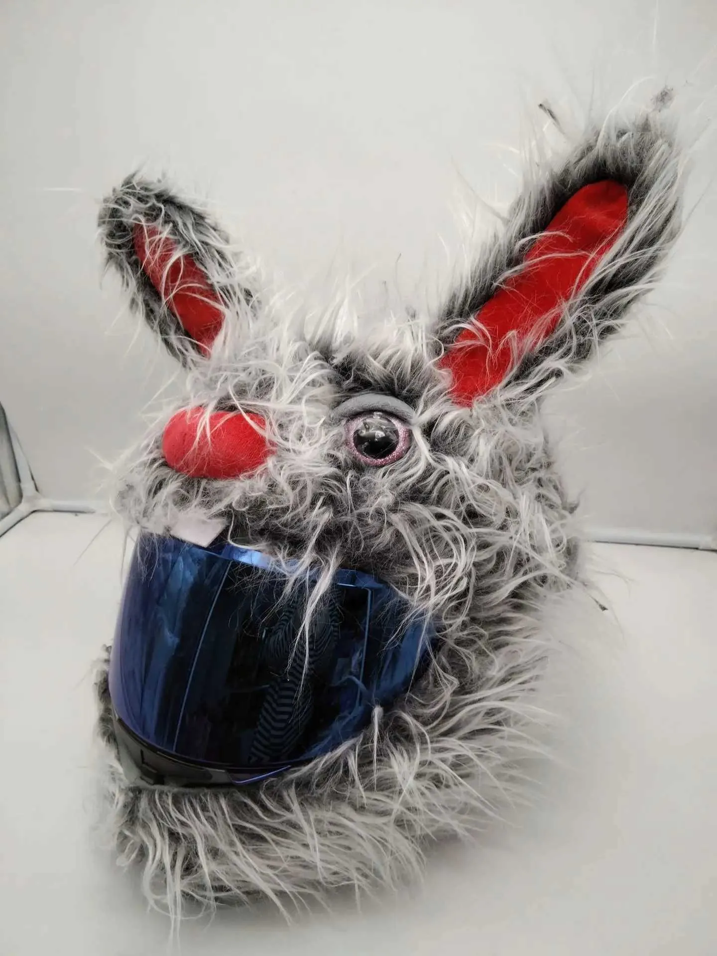 Cartoon Motorcycle Helmet Set with Cotton Plush Rabbit Design for ...