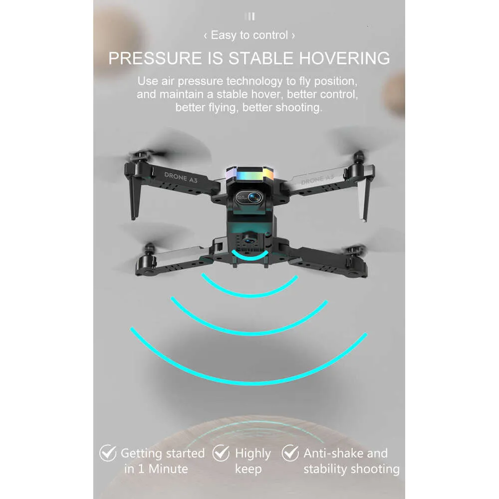 A3 Mini Drone 4K Aerial Photography Colorful Lights Pressure Altitude ...
