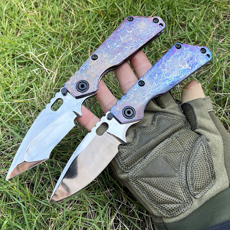 Survival Folding Knife with D2 Satin Blade and TC4 Titanium Alloy ...