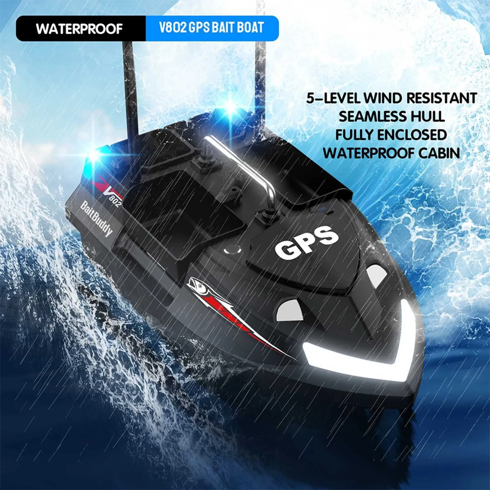 3KG Loading 500M Remote Control Fishing Bait Boat with 160 GPS Points ...