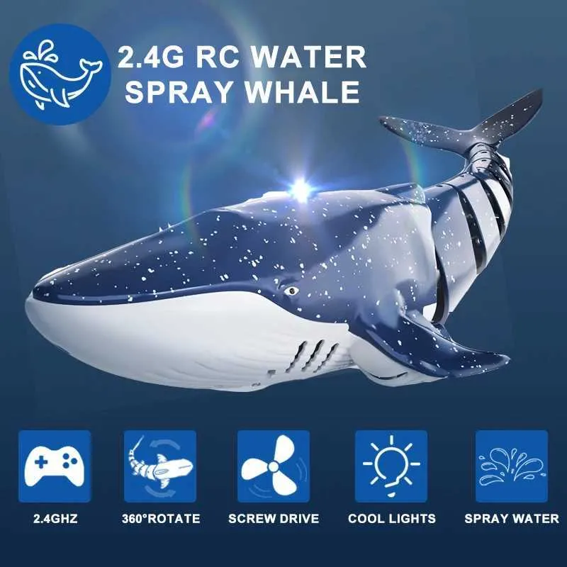 Remote control whale water spray toy 1:4 scale electric boat for ...