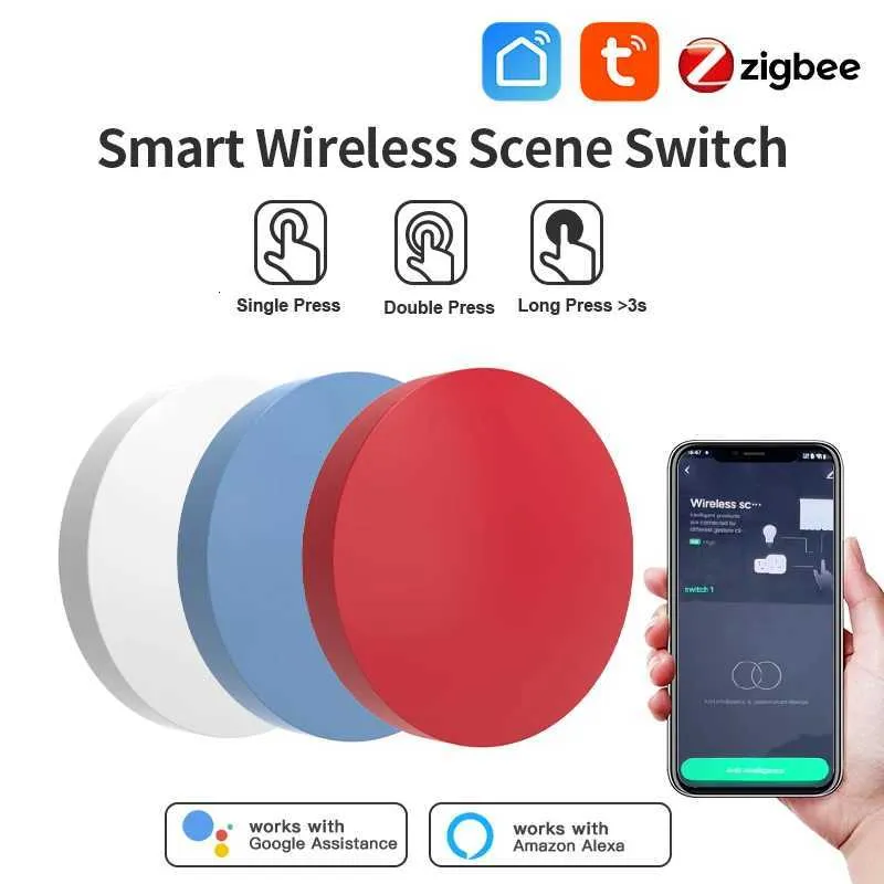 Tuya Zigbee Smart Wireless Button Switch Plastic Smart Life Scene ...