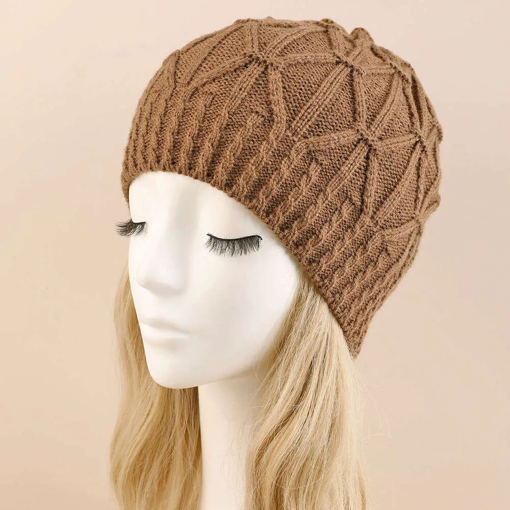 Single Layer Braided Pullover Wool Knit Ear Protector Hat with Hook ...