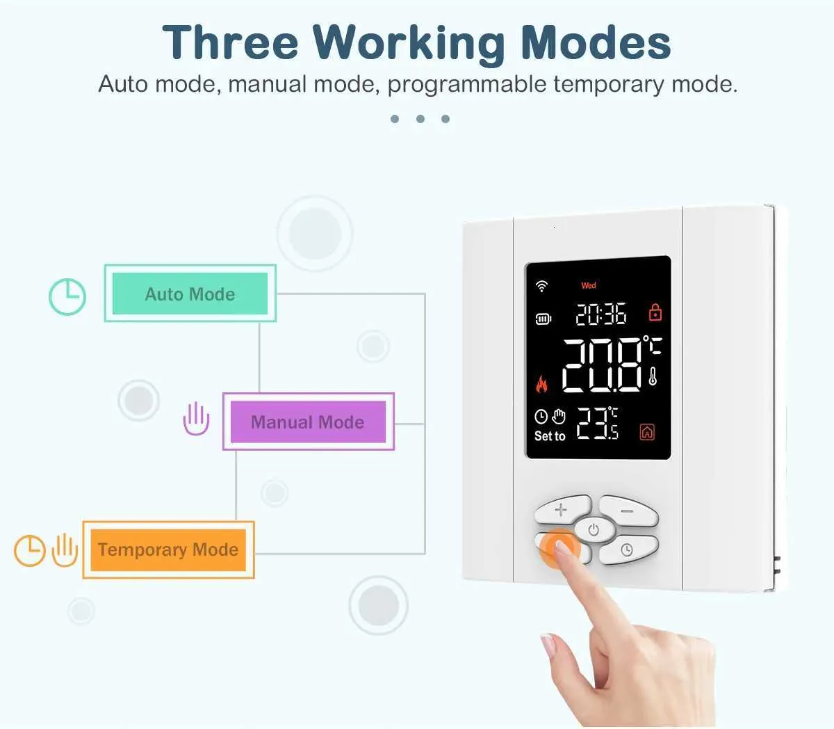 Smart Zigbee Thermostat Battery Powered Gas Boiler Floor Heating ...