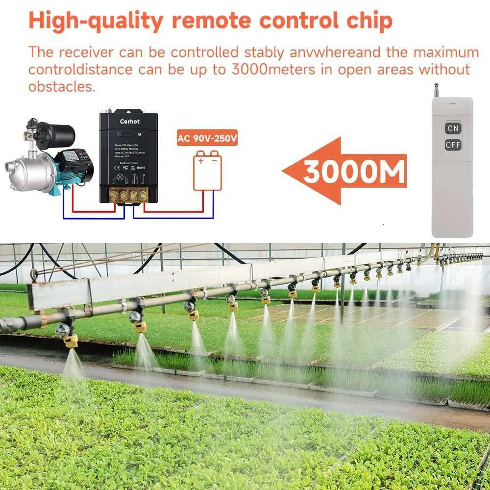 RF Wireless Remote Control Switch 433 MHz 3000 ft Range AC 110V-220V ...