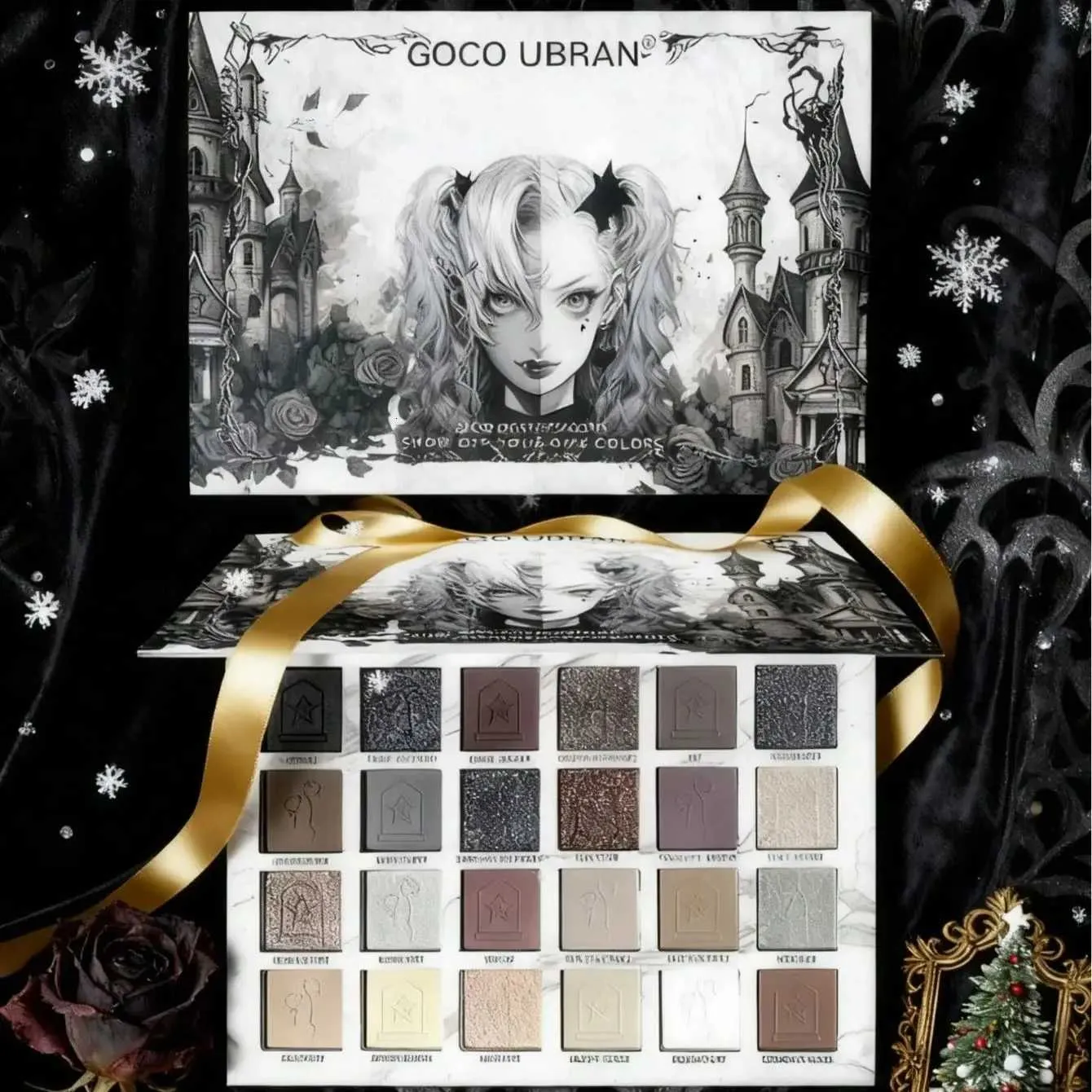 24-Color Dark Elf Eyeshadow Palette Gothic Vampire Style Makeup Set ...