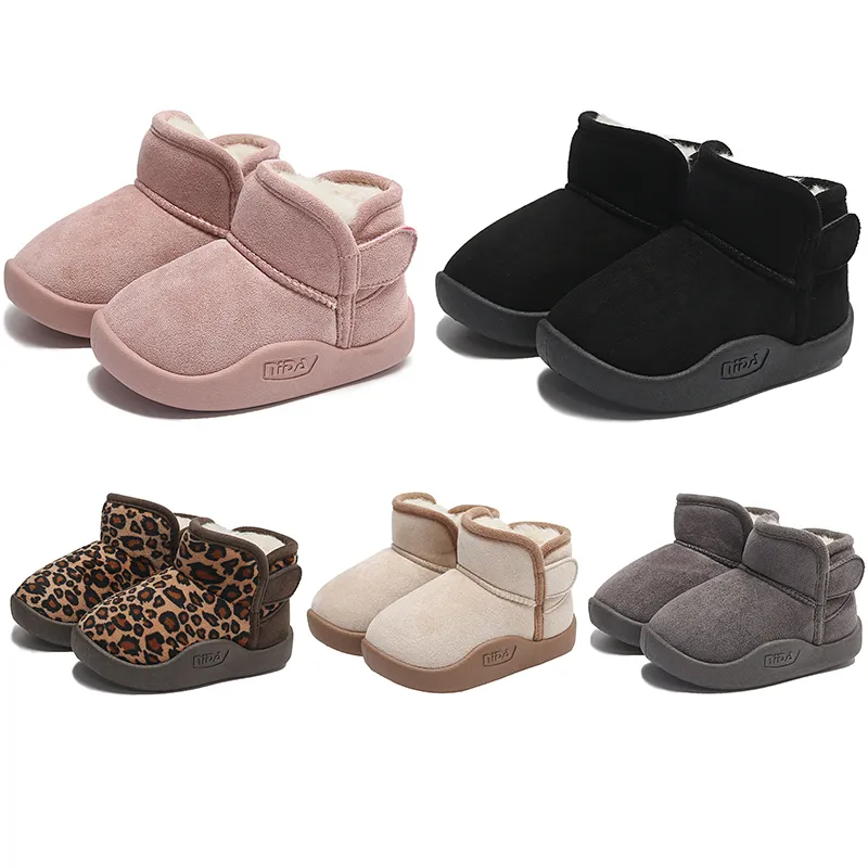 Winter children's warm snow boots slip-on cotton fabric ankle boots ...