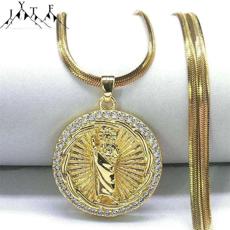 San Judas Tadeo Pendant Necklace Stainless Steel Pendant with Leather ...