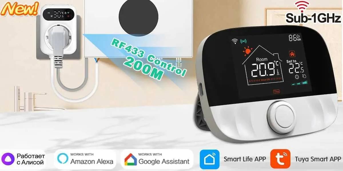 Smart Tuya Thermostat WiFi RF Wireless Temperature Controller for Gas ...