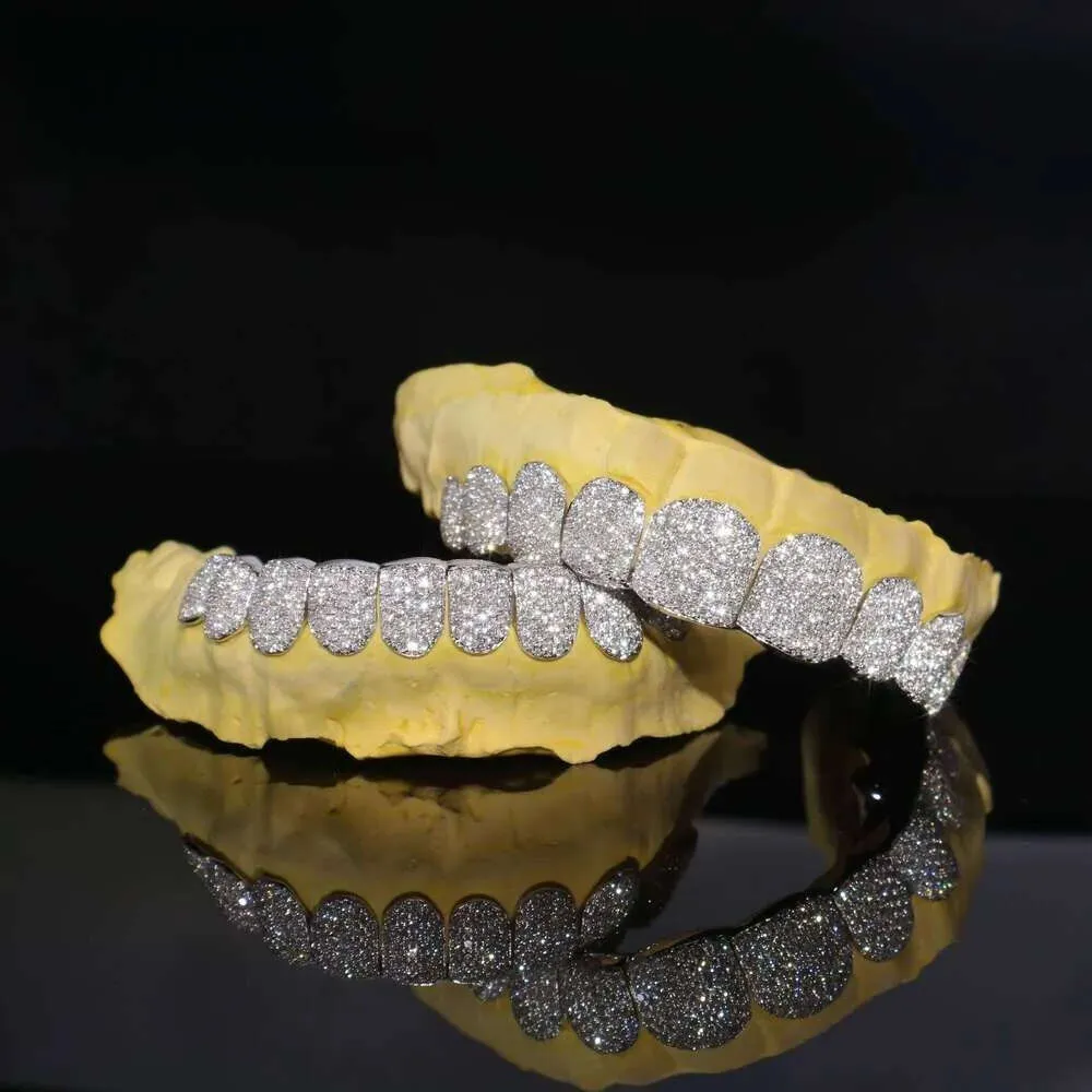 Super Shiny Moissanite Teeth Grill Sterling Silver Custom Rapper Hip ...
