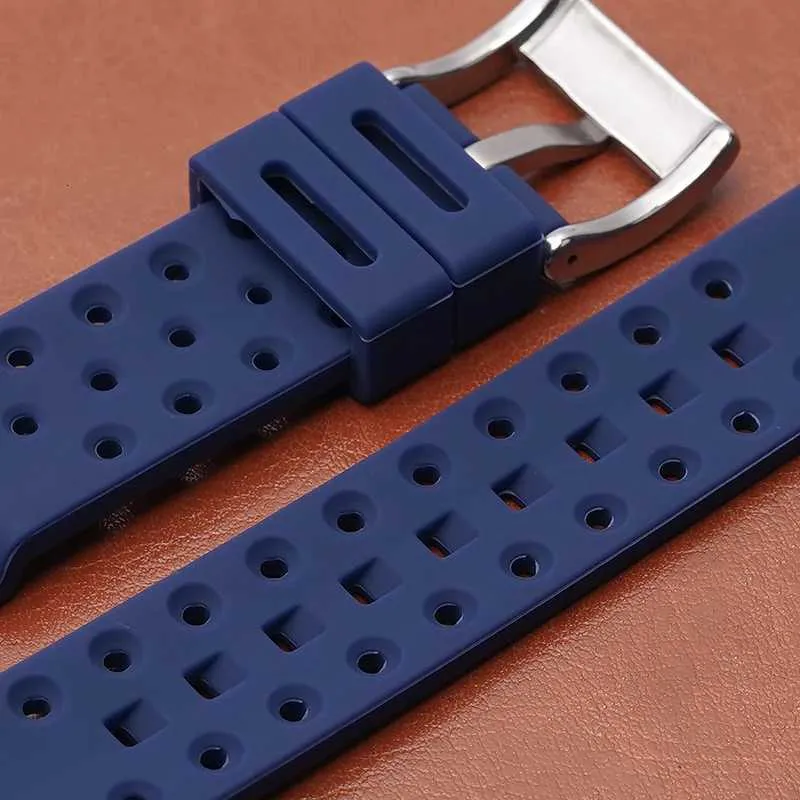 Silicone Rubber Strap 20mm 22mm Unisex Diving Waterproof Sport ...